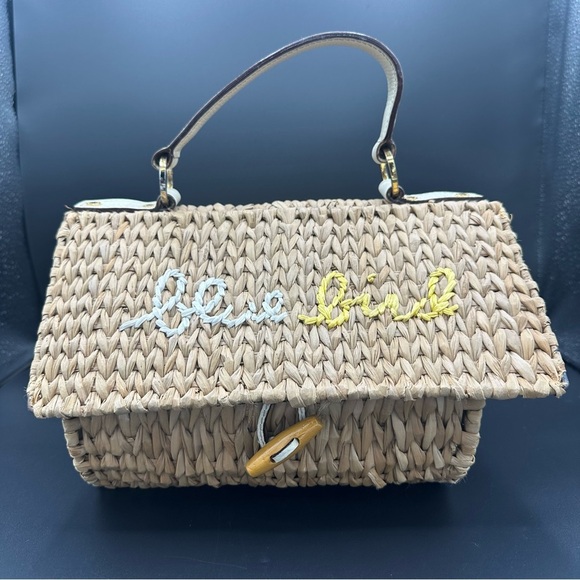 kate spade | Bags | Kate Spade Collector Blue Bird Straw Bird House ...